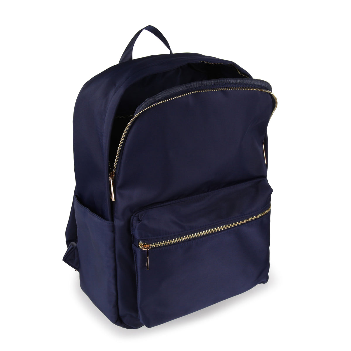 Personalised Nylon Backpack - Navy Blue with Gold Hardware
