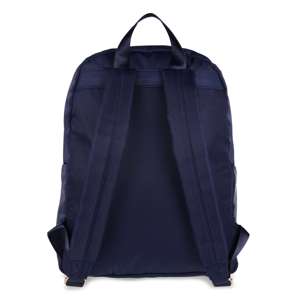 Personalised Nylon Backpack - Navy Blue with Gold Hardware