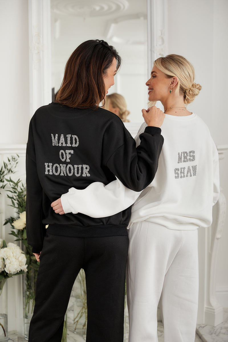 Personalised Bridal Sweatshirt and Jogger Tracksuit With Letter Embell ...