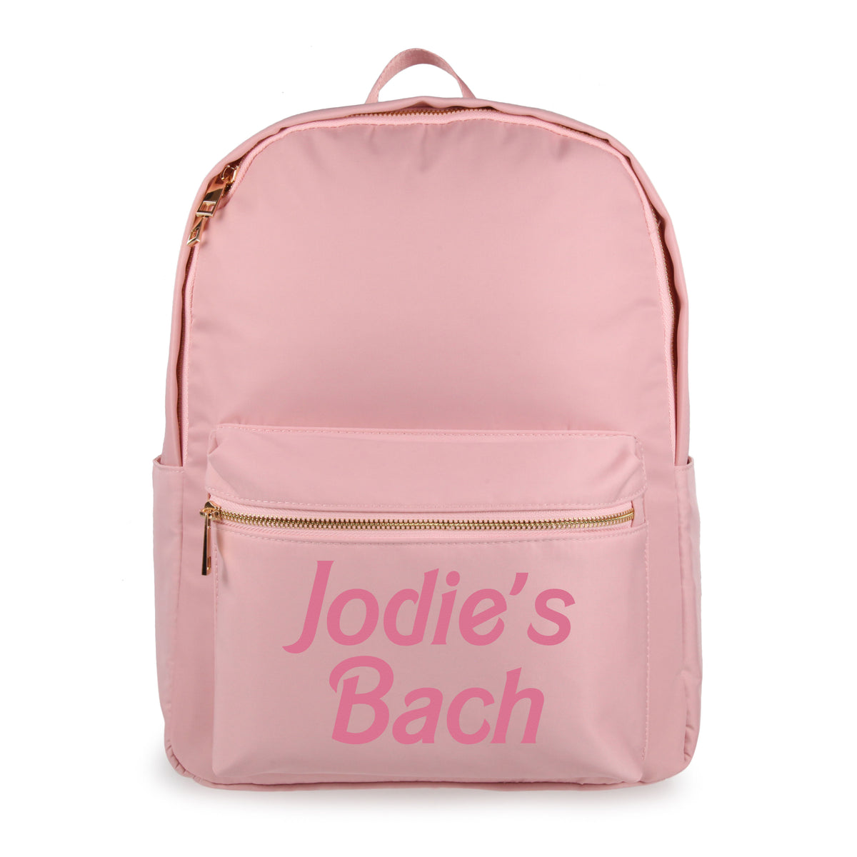 Personalised Barbie Nylon Backpack - Pink with Gold Hardware