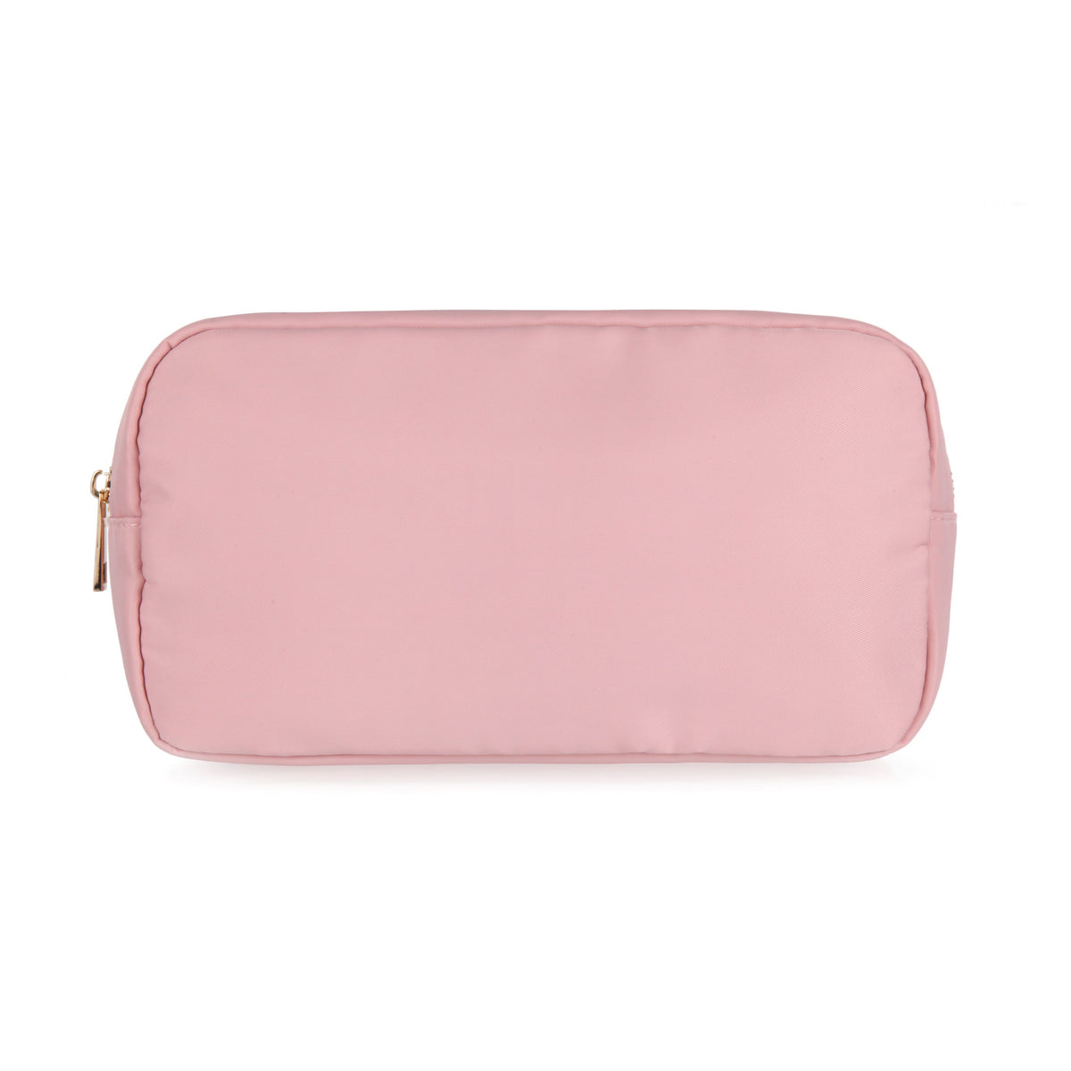 Personalised Large Nylon Cosmetic Pouch - Pink with Gold Hardware
