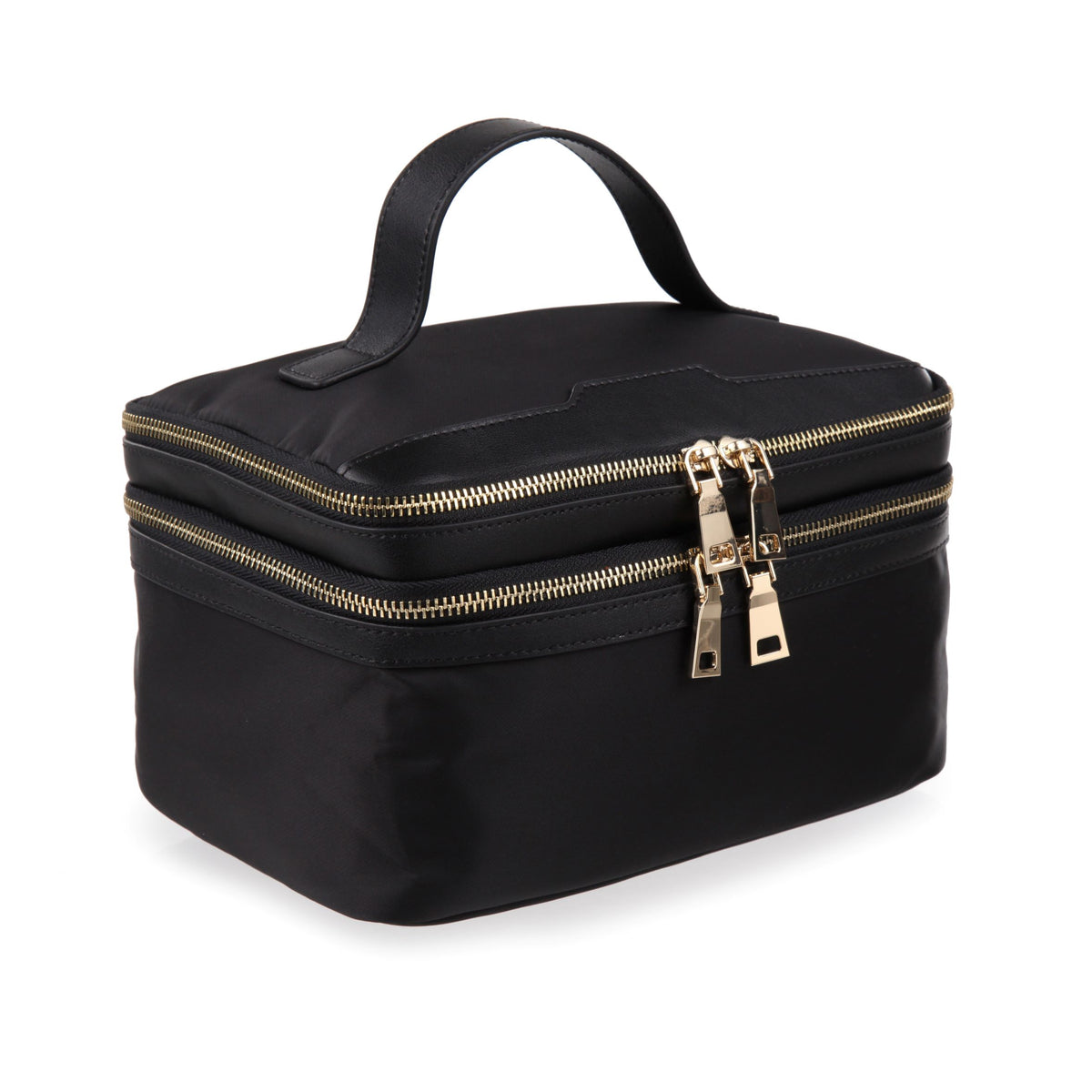 Personalised Luxury Nylon Vanity Case - Black with Gold Hardware
