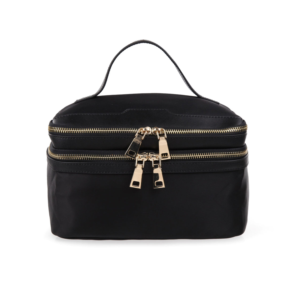 Personalised Luxury Nylon Vanity Case - Black with Gold Hardware