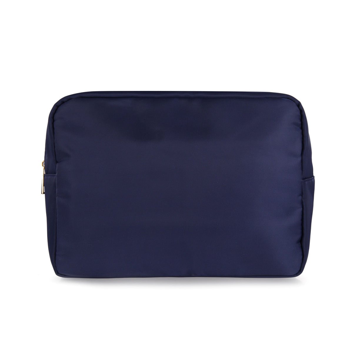 Personalised X-Large Nylon Cosmetic Pouch - Navy Blue with Gold Hardware