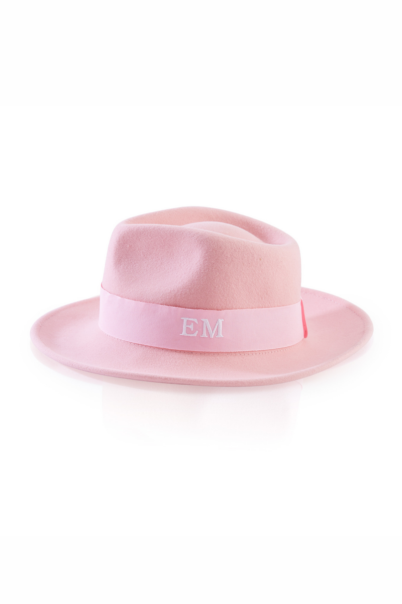 Personalised Wool Felt Fedora Hat - Pink | HA Designs LTD