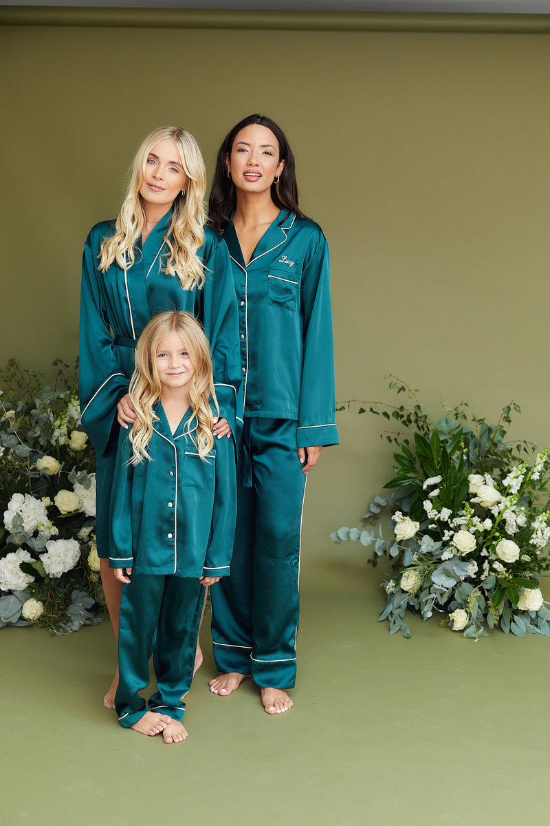 Personalised Christmas Children's Luxury Satin Long Sleeve Pyjama Set ...